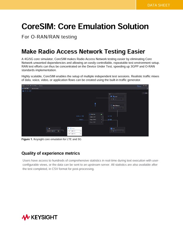 CoreSIM: Core Emulation Solution PDF Asset Page | Keysight